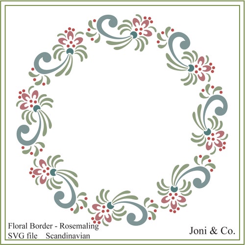 Scandinavian SVG File Rosemaling Flowers Swedish Folk Art - Etsy