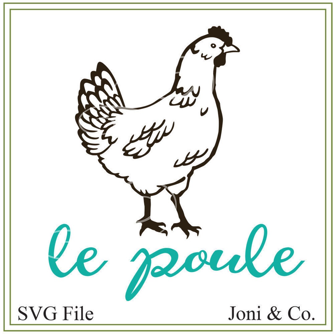 French Chicken Svg, Poule French Cutting File, Use for Iron on ...