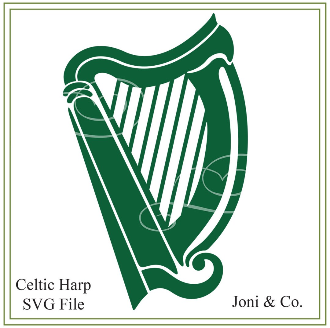 Celtic Harp SVG, Irish Svg Cut File, SVG, Celtic Glass Block Design ...