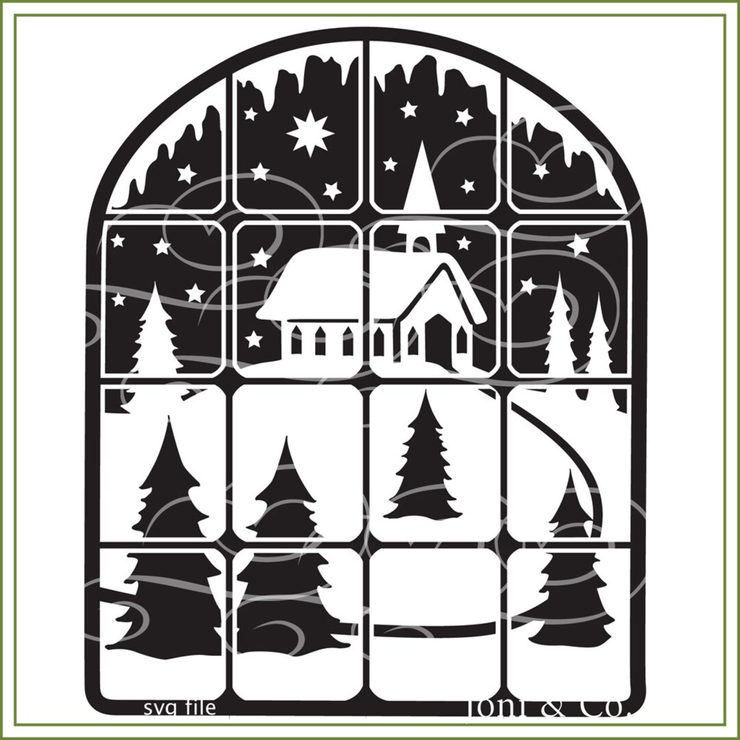 Christmas SVG, Christmas Window Svg, Glass Block SVG Cut File ...