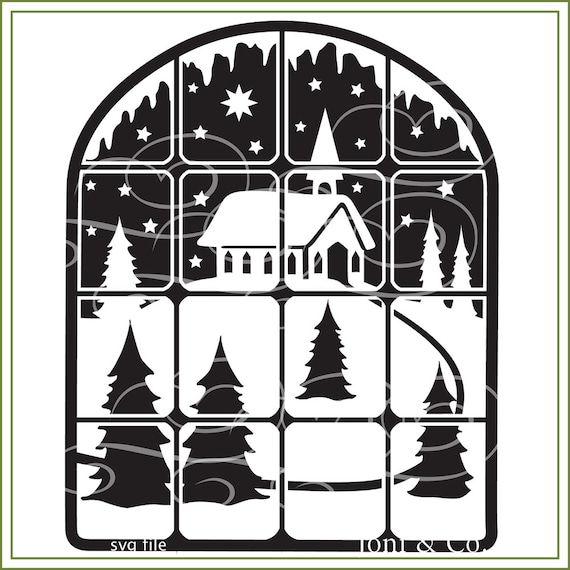 Christmas SVG Christmas Window Svg Glass Block SVG Cut File - Etsy