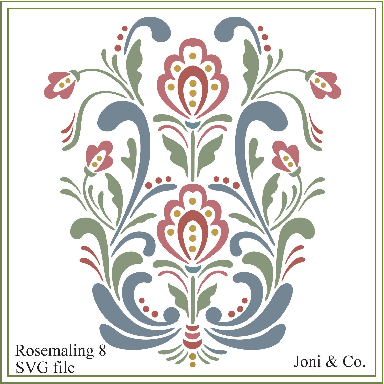 Scandinavian SVG File, Rosemaling Flowers, Swedish Folk Art Svg, Vinyl ...