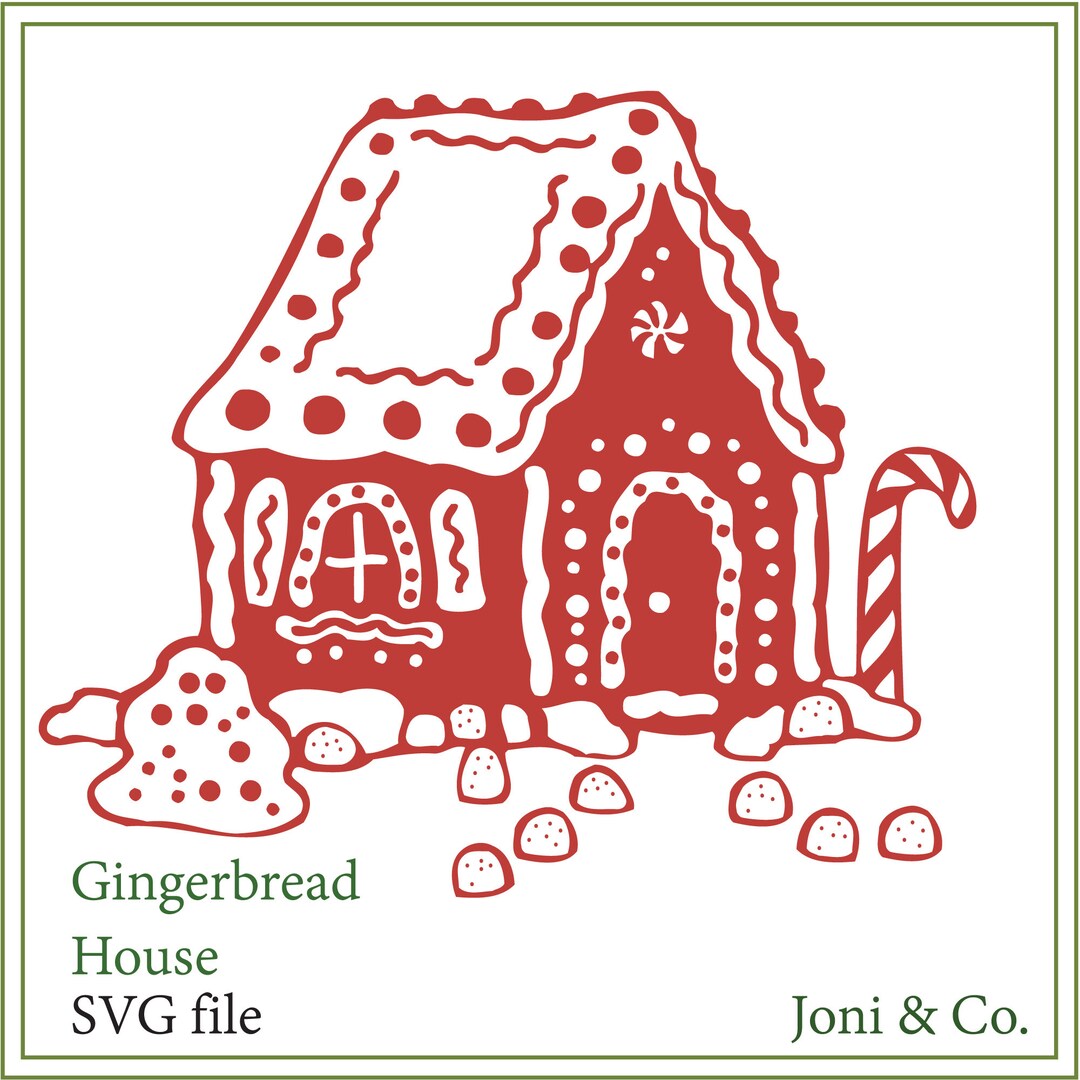 Christmas SVG File, Gingerbread House Svg, Christmas Cards Printable ...