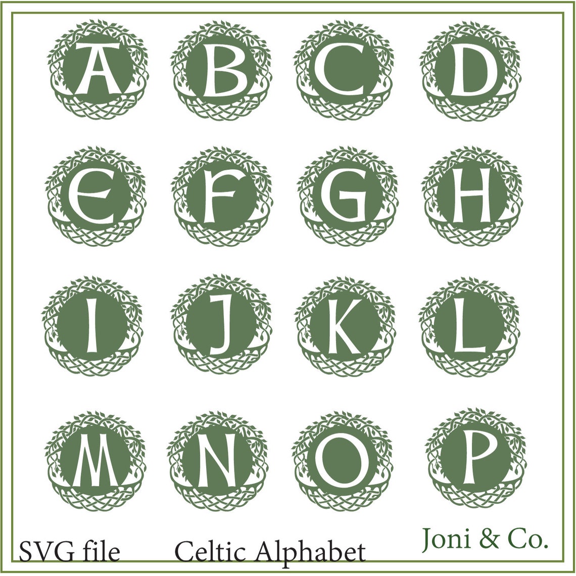Celtic Alphabet Svg Irish Monogram Alphabet Celtic - Etsy