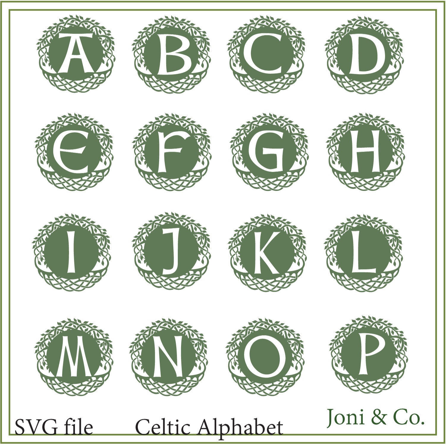 Celtic Alphabet Svg Irish Monogram Alphabet Celtic - Etsy