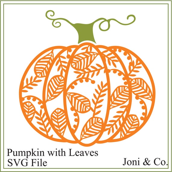 Pumpkin With Leaves SVG. Halloween Autumn Glass Block Design - Etsy