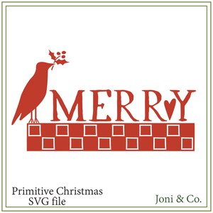 Primitive Christmas Svg, Primitive Christmas Crow Svg,,christmas Cards ...