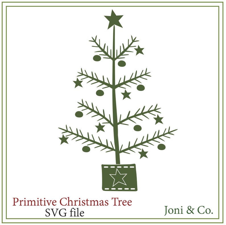 Primitive Christmas Svg Primitive Tree Svgchristmas Cards - Etsy