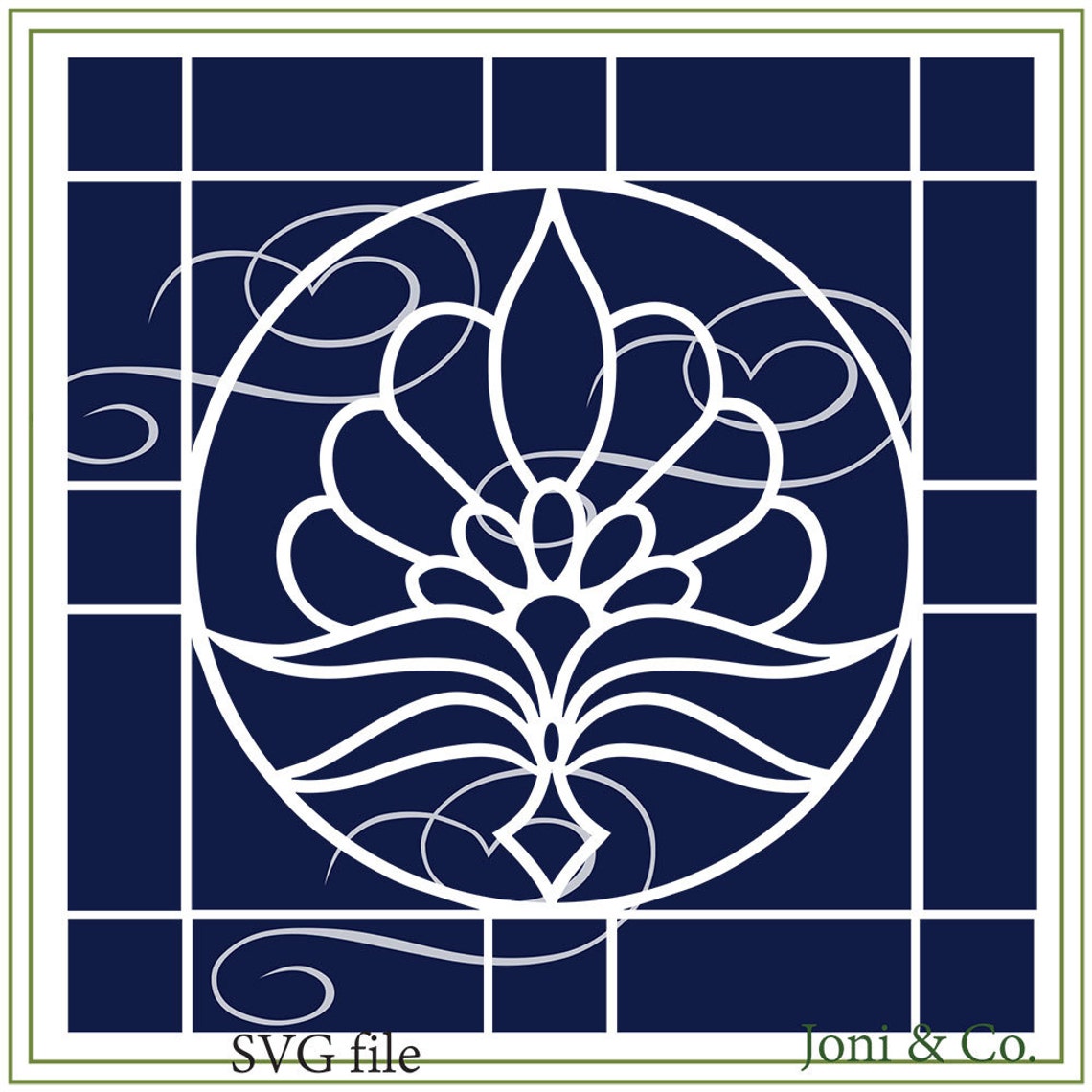 Flower Glass Block SVG Stained Glass. Glass Block Design SVG - Etsy