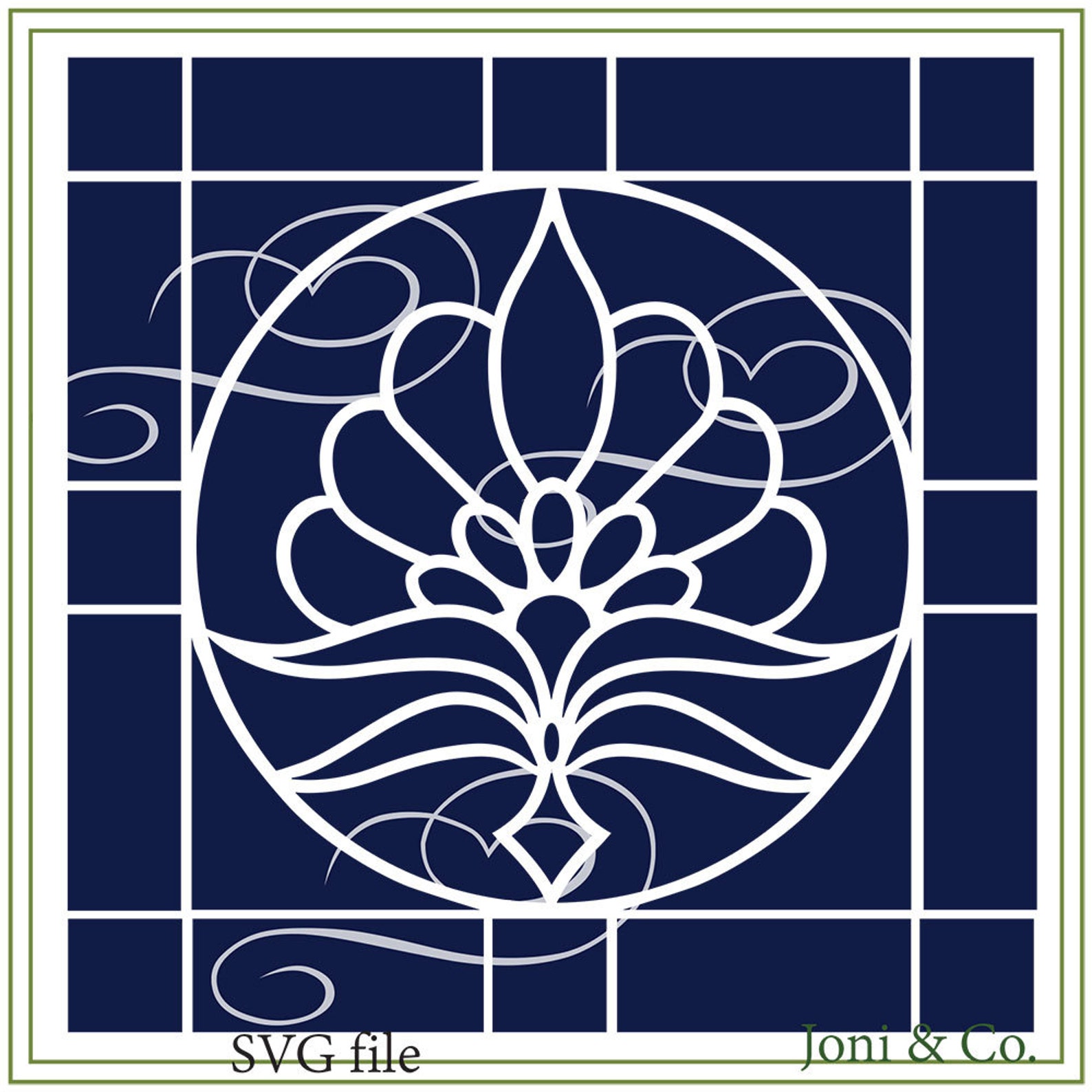 Flower Glass Block SVG Stained Glass. Glass Block Design SVG - Etsy