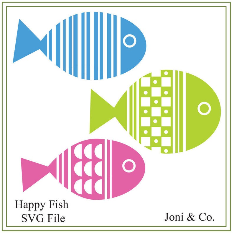 Fish SVG Happy Fish SVG Vinyl Cutting Children Iron on | Etsy