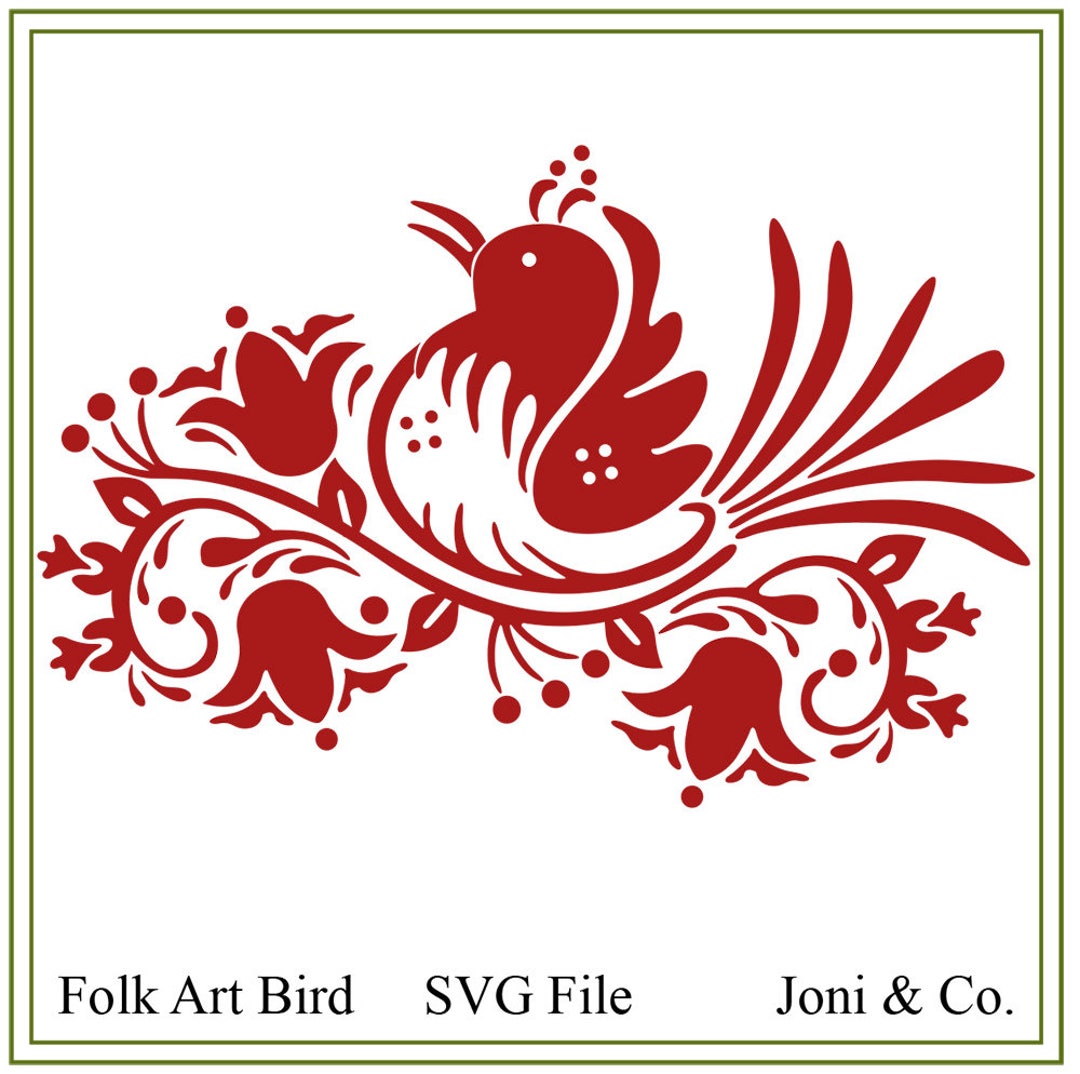 Folk Art Bird Svg, Folkart Bird, Primitive Svg, Glass Block Design ...