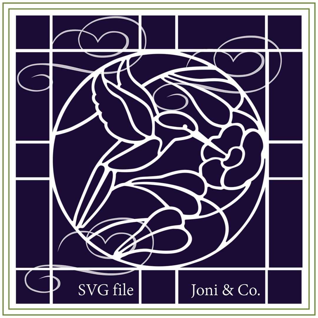 Hummingbird Glass Block SVG, Stained Glass Digital Download, Bird SVG ...