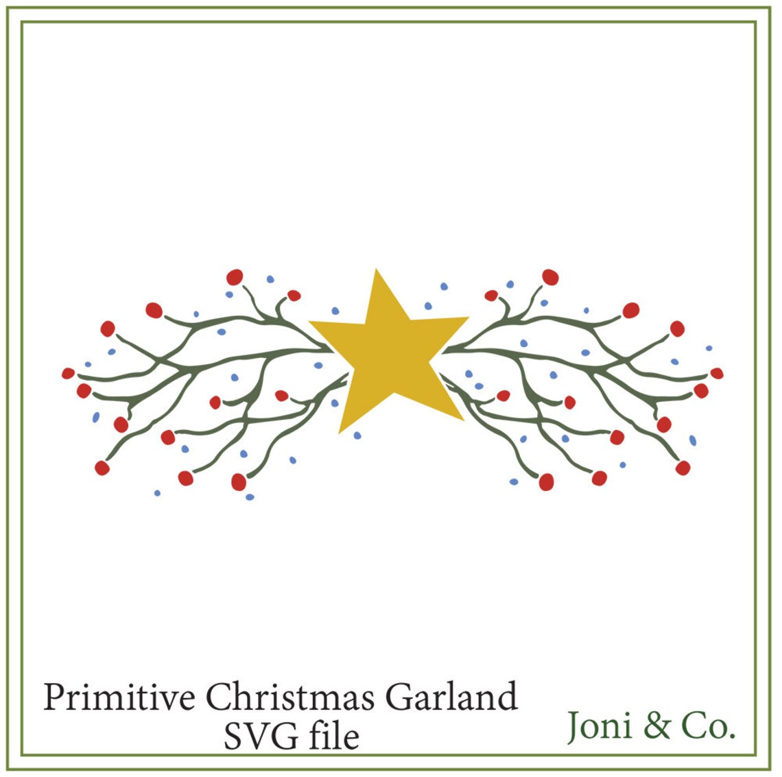 Christmas SVG File Primitive Christmas Svg Christmas Cards - Etsy