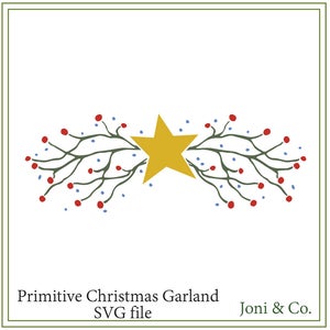 Christmas SVG File, Primitive Christmas Svg, Christmas Cards Printable ...