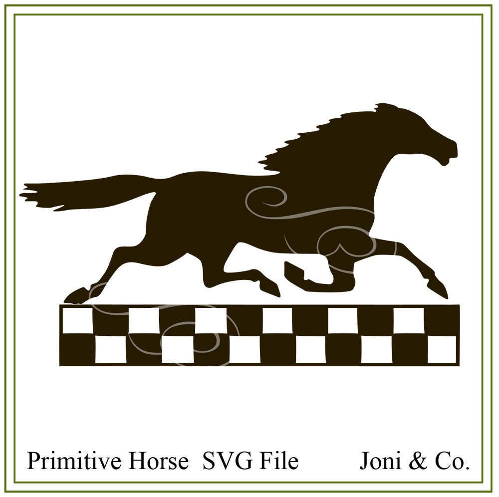 Primitive Horse SVG File Download Primitive SVG Glass Block | Etsy