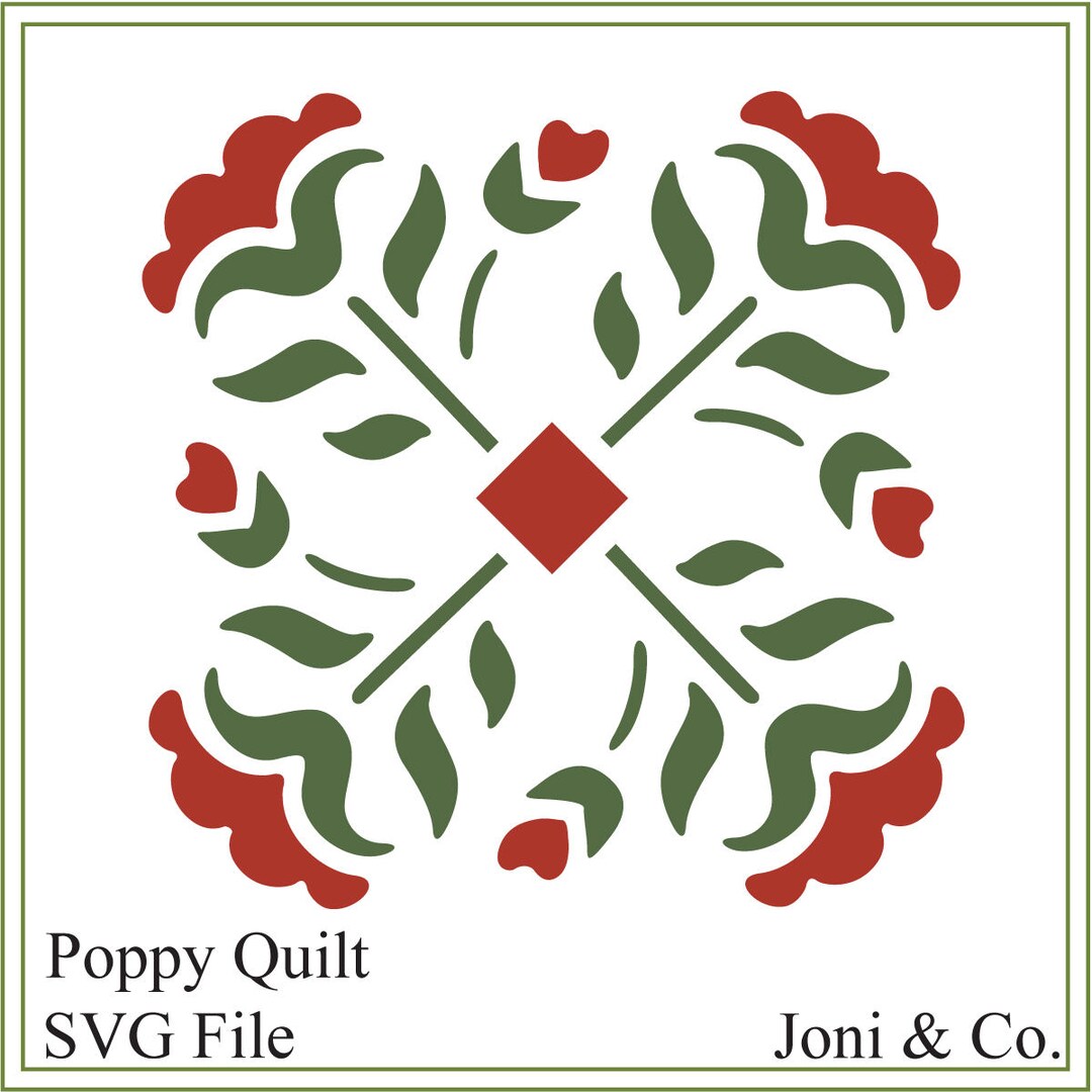 Quilt SVG Poppy quilt pattern svg quilting svg iron on - Etsy Portugal