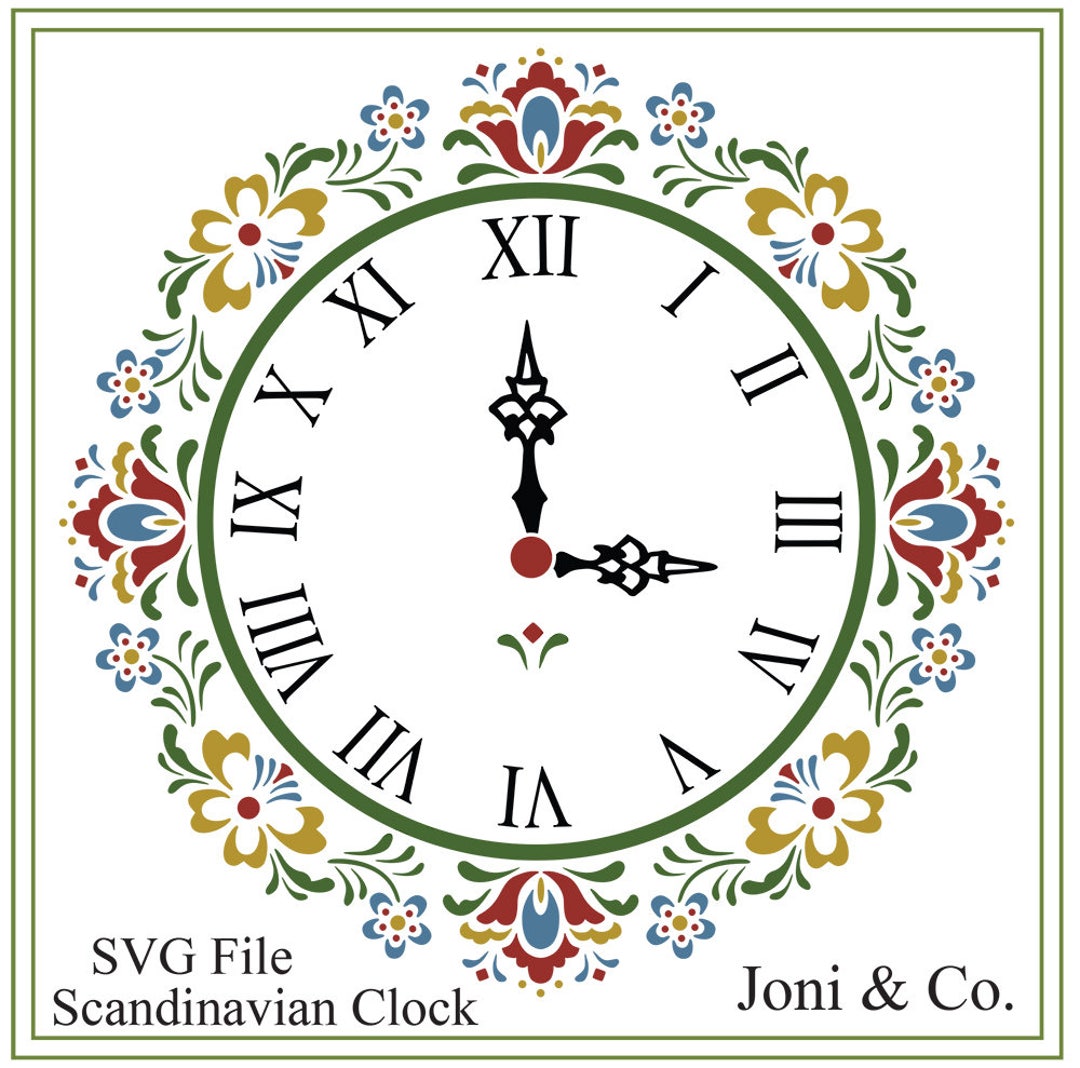 Scandinavian Clock SVG File, Swedish, Nordic Svg, SVG File, Vinyl ...