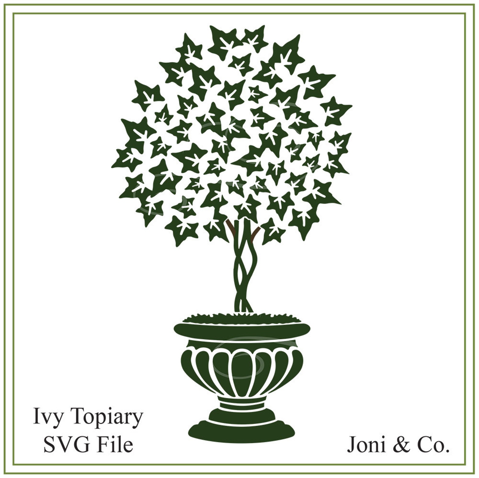 Ivy Topiary Svg File Tree Svg Ivy Svg File Download Glass - Etsy