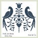 Folk Art Birds SVG File Download, Primitive Flowers SVG, Glass Block ...