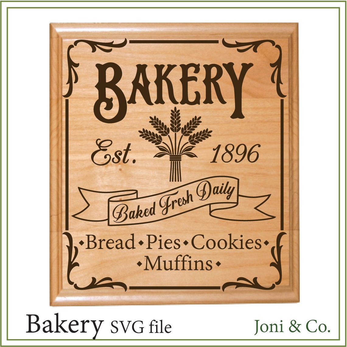 Panadería SVG letrero de cocina svg panadería imprimible | Etsy