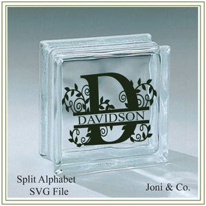Split Alphabet Svg, Monogram Alphabet, Glass Block Alphabet, Wedding ...