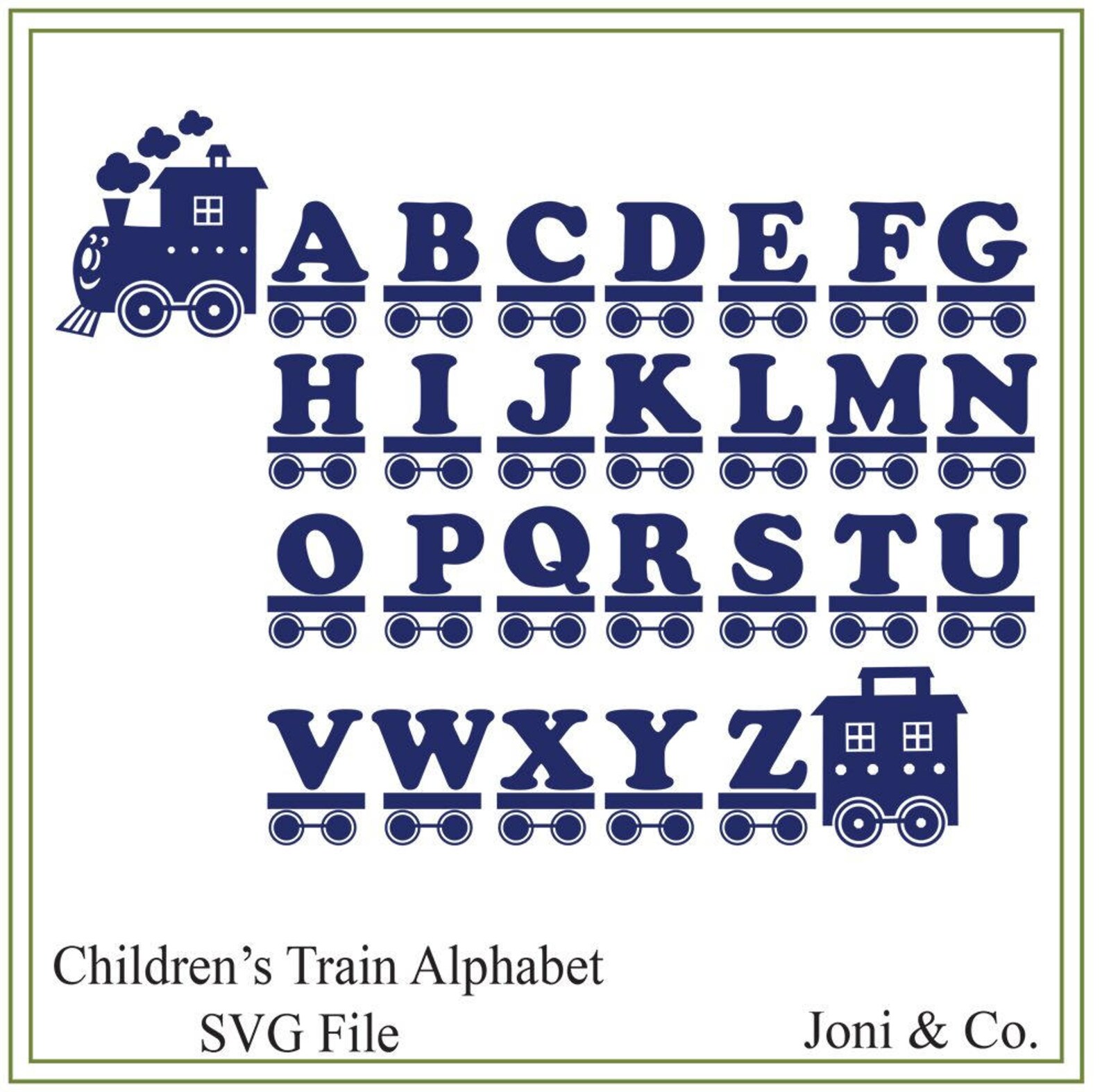 Train Alphabet SVG File, Childrens Alphabet, Kids Alphabet Svg, Vinyl ...