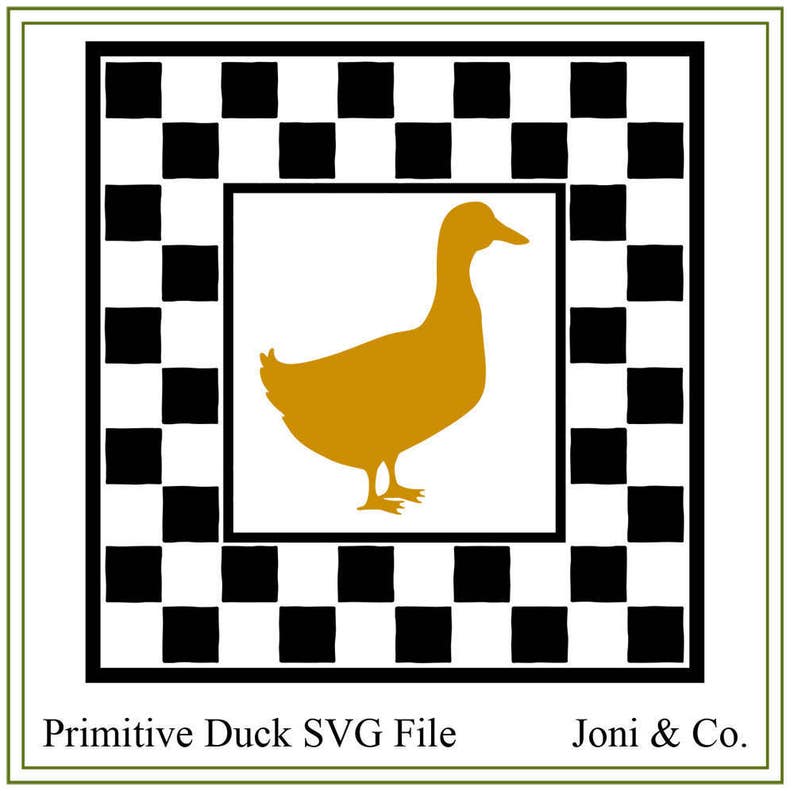Primitive Duck SVG File Download, Primitive SVG, Glass Block Design ...