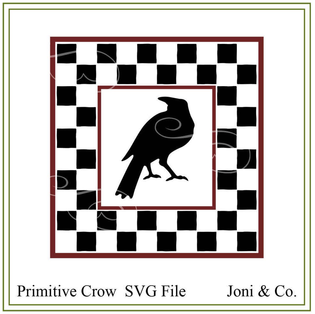 Primitive Crow SVG File Download, Primitive SVG, Glass Block Design ...
