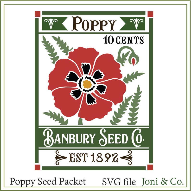 Garden SVG Poppy Seed Packet Svg Pansies Garden Printable - Etsy