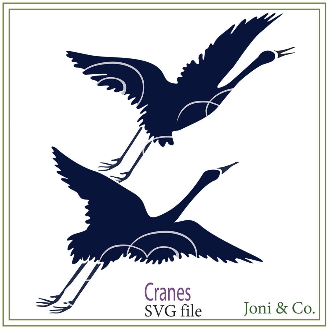 Birds SVG, Cranes Svg File, Vinyl Cutting, Iron on Transfer, Scrapbook ...