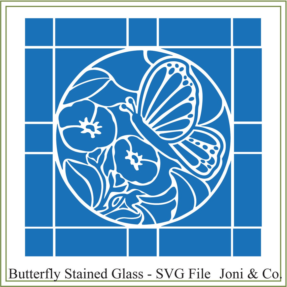 Butterflly Glass Block Design Stained Glass Butterfly SVG - Etsy