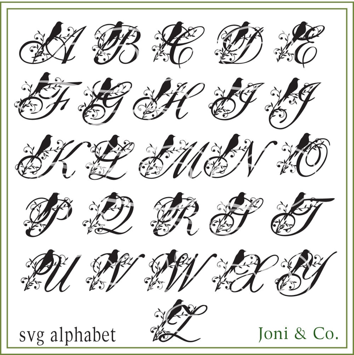 Monogram Alphabet Svg Wedding Monogram SVG Vinyl Cutting - Etsy