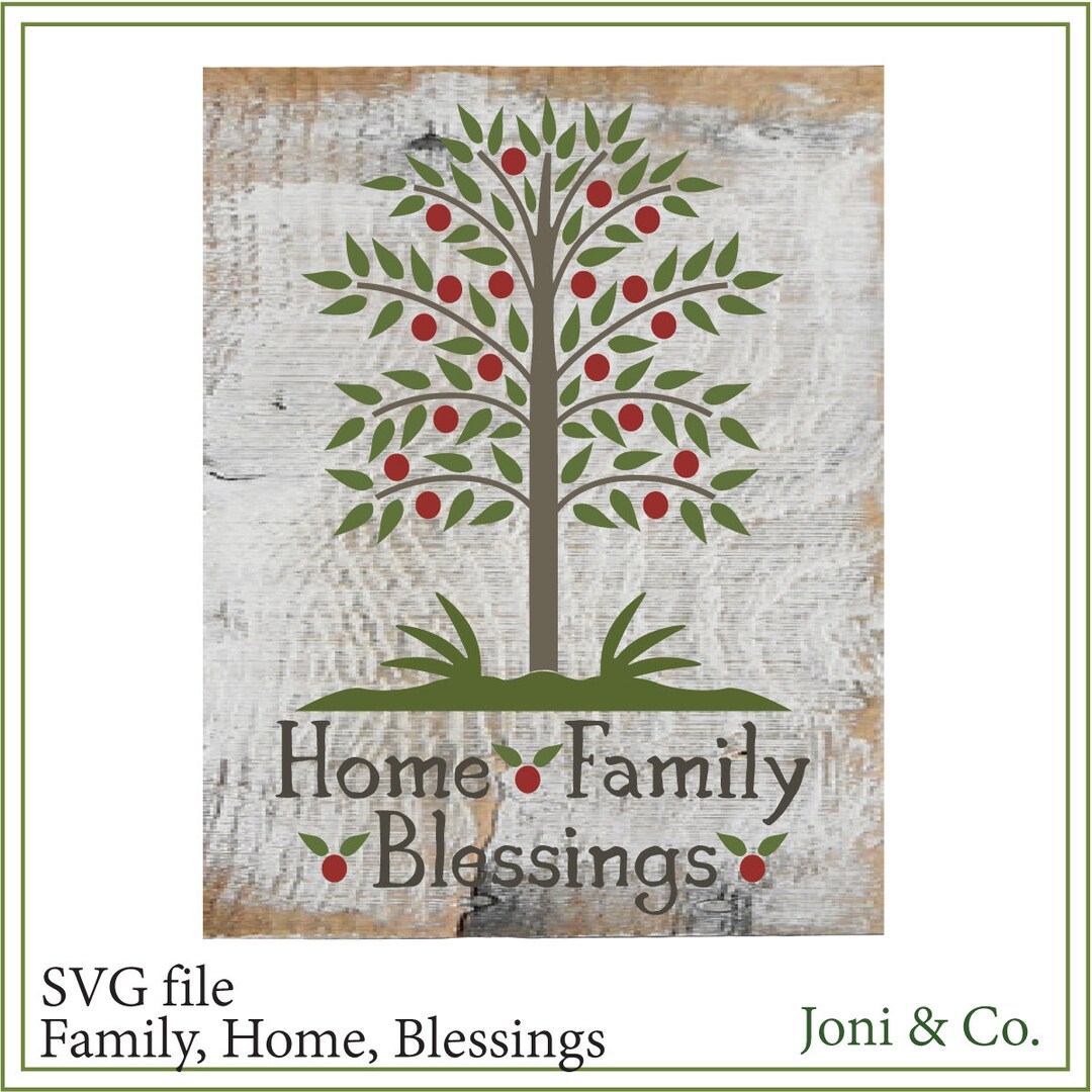 Home, Family, Blessings, Tree SVG, Printable, Glass Block Design, Vinyl ...