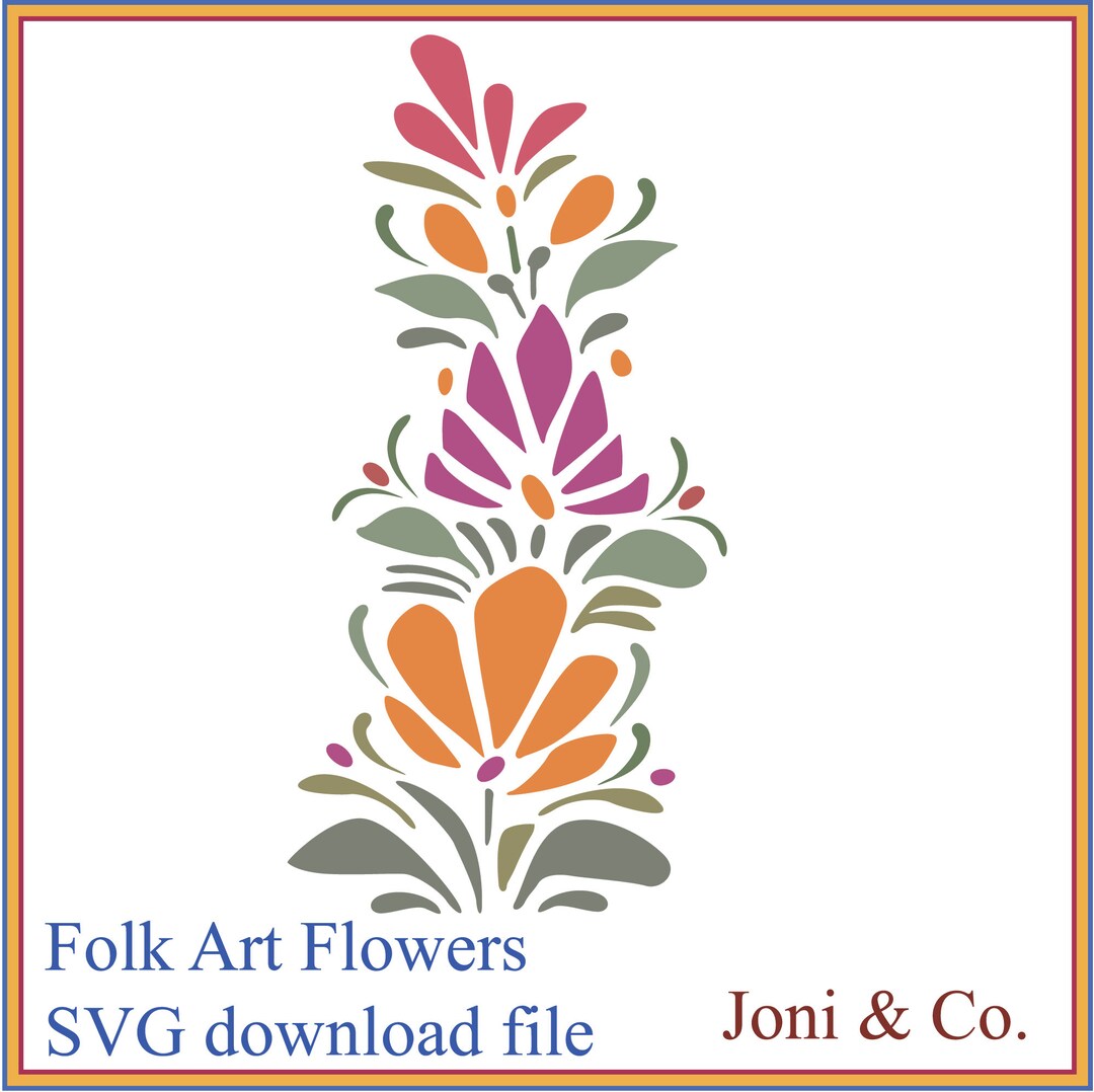 French Folk Art Flowers SVG, French Country, Folk Art, France ...