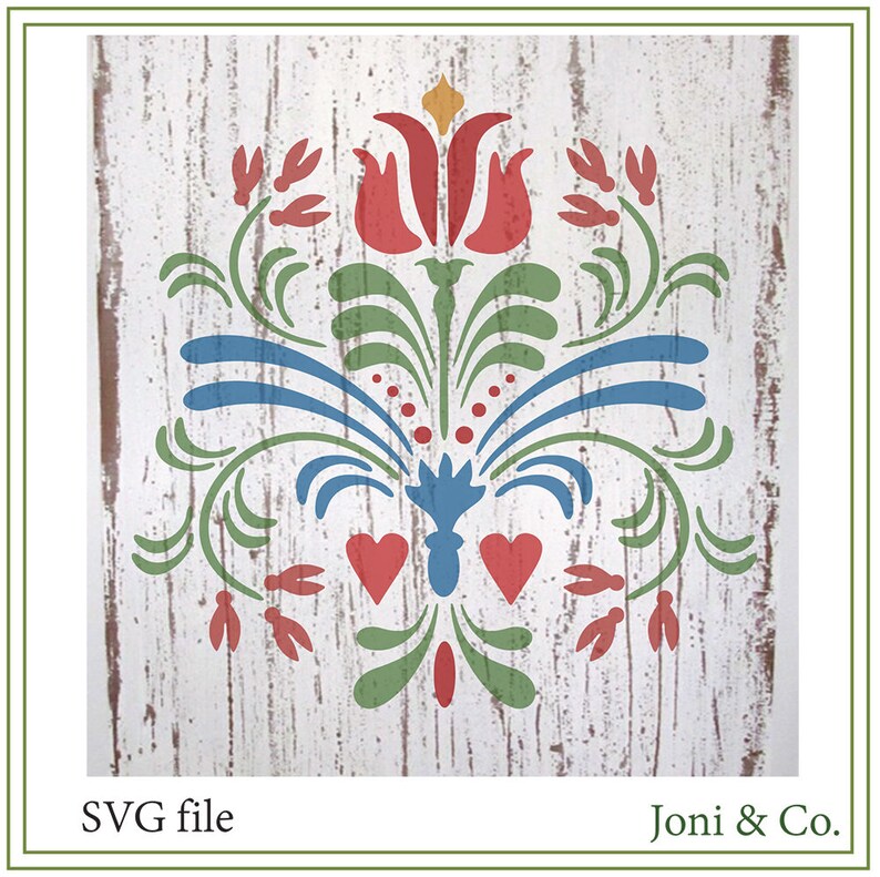 Scandinavian SVG File, Rosemaling, Swedish Folk Art Svg, Vinyl Cutting ...