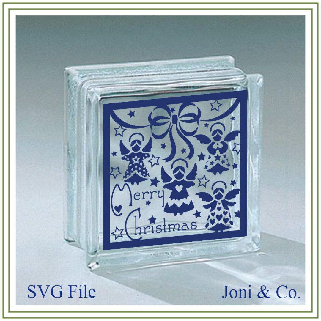 Christmas SVG File, Glass Block SVG Cut File, Glass Blocks, Vinyl ...