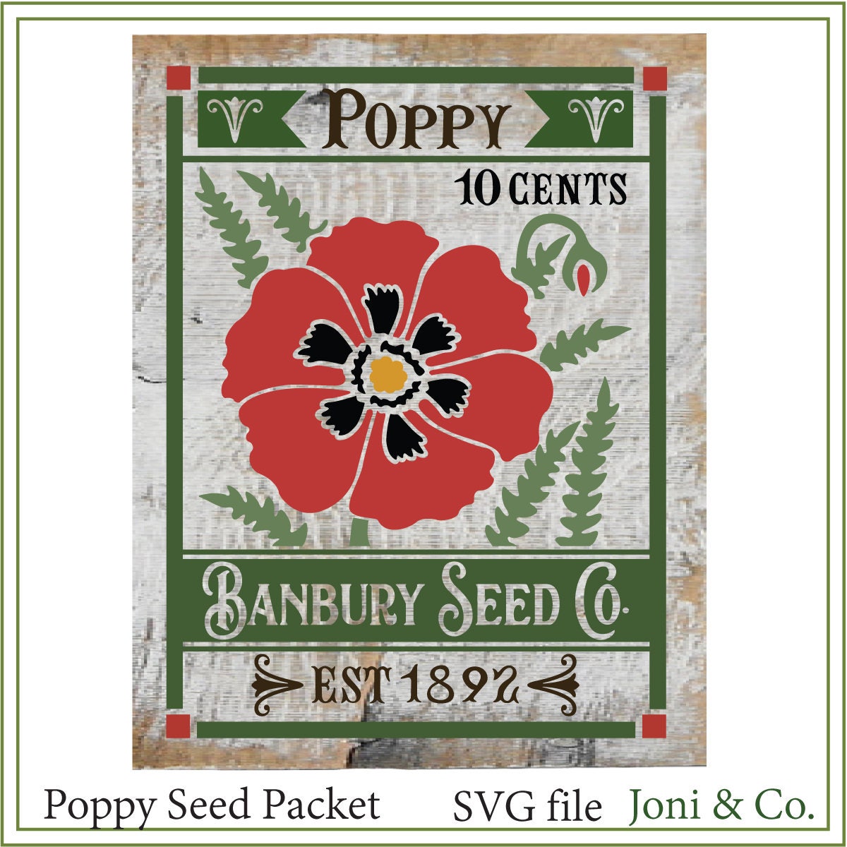 Garden SVG Poppy seed packet svg pansies garden printable | Etsy