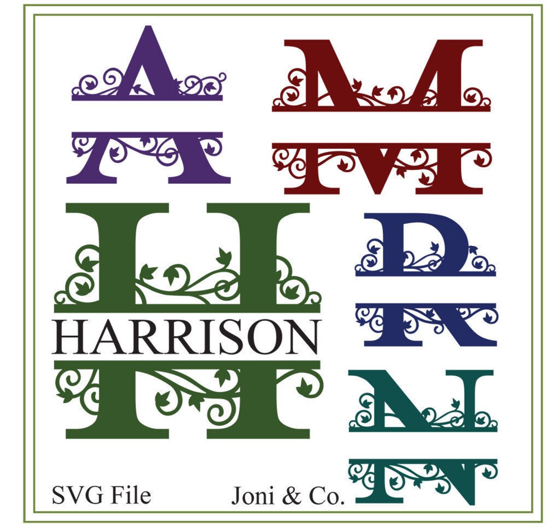 Split Alphabet Svg, Monogram Alphabet, Glass Block Alphabet, Wedding ...
