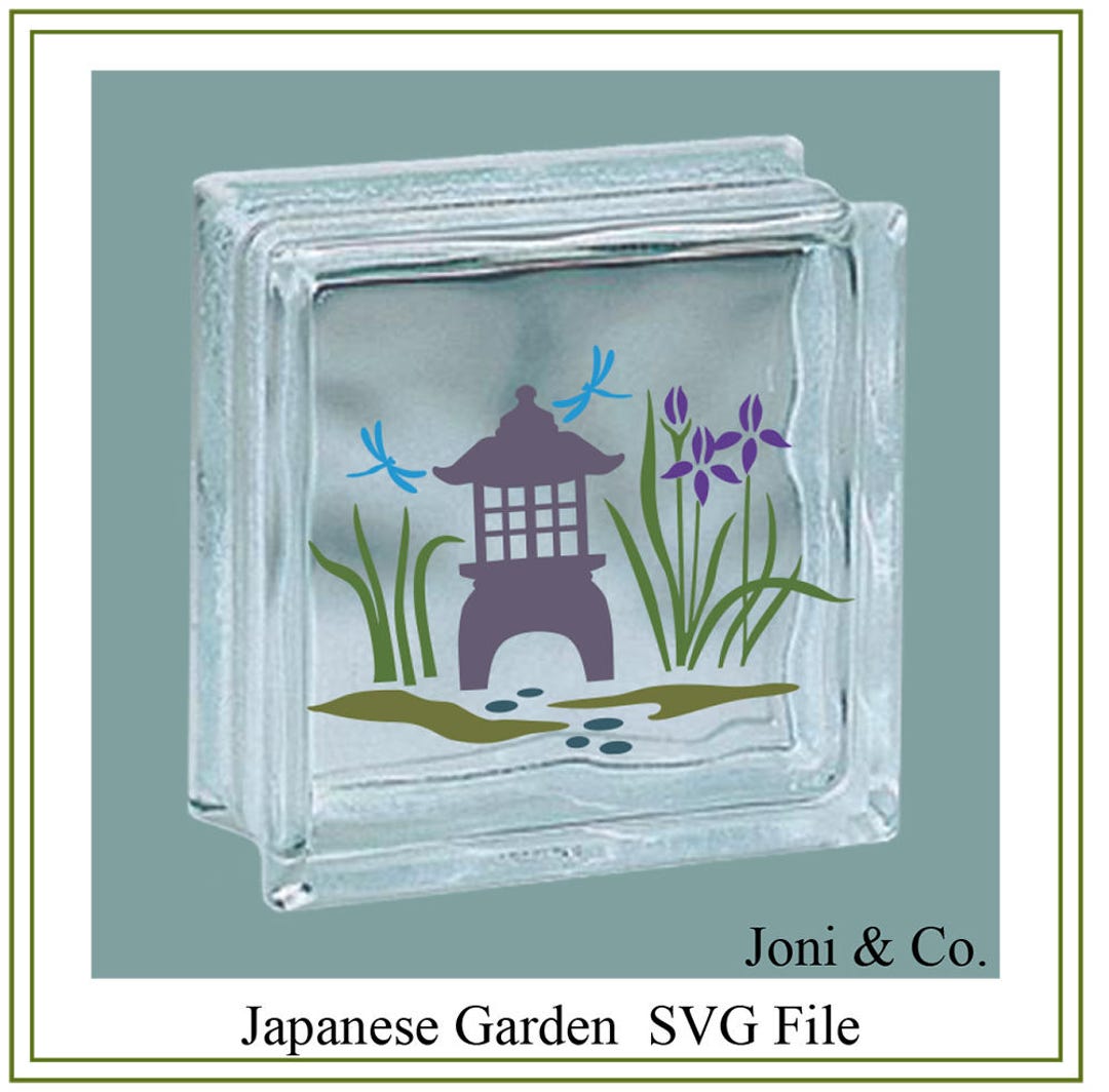 Japanese Garden SVG, Asian Digital Glass Block Design, SVG File, Vinyl ...