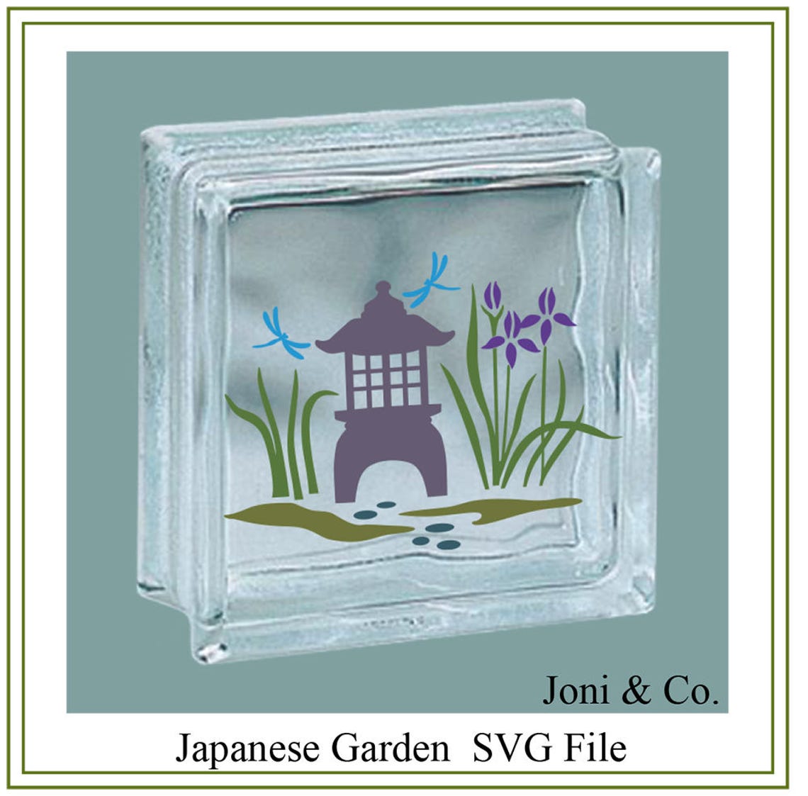 Japanese Garden SVG Asian Digital Glass Block Design SVG - Etsy