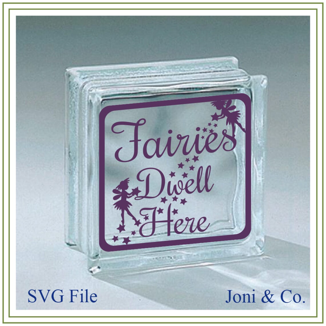 Fairy Glass Block SVG File Fairy SVG Glass Block SVG Vinyl - Etsy