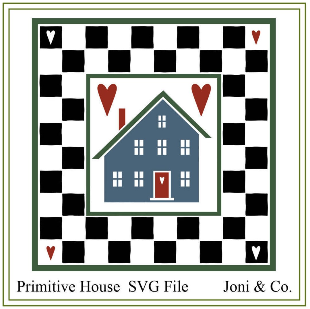 Primitive House SVG File Download, Primitive SVG, Glass Block Design ...
