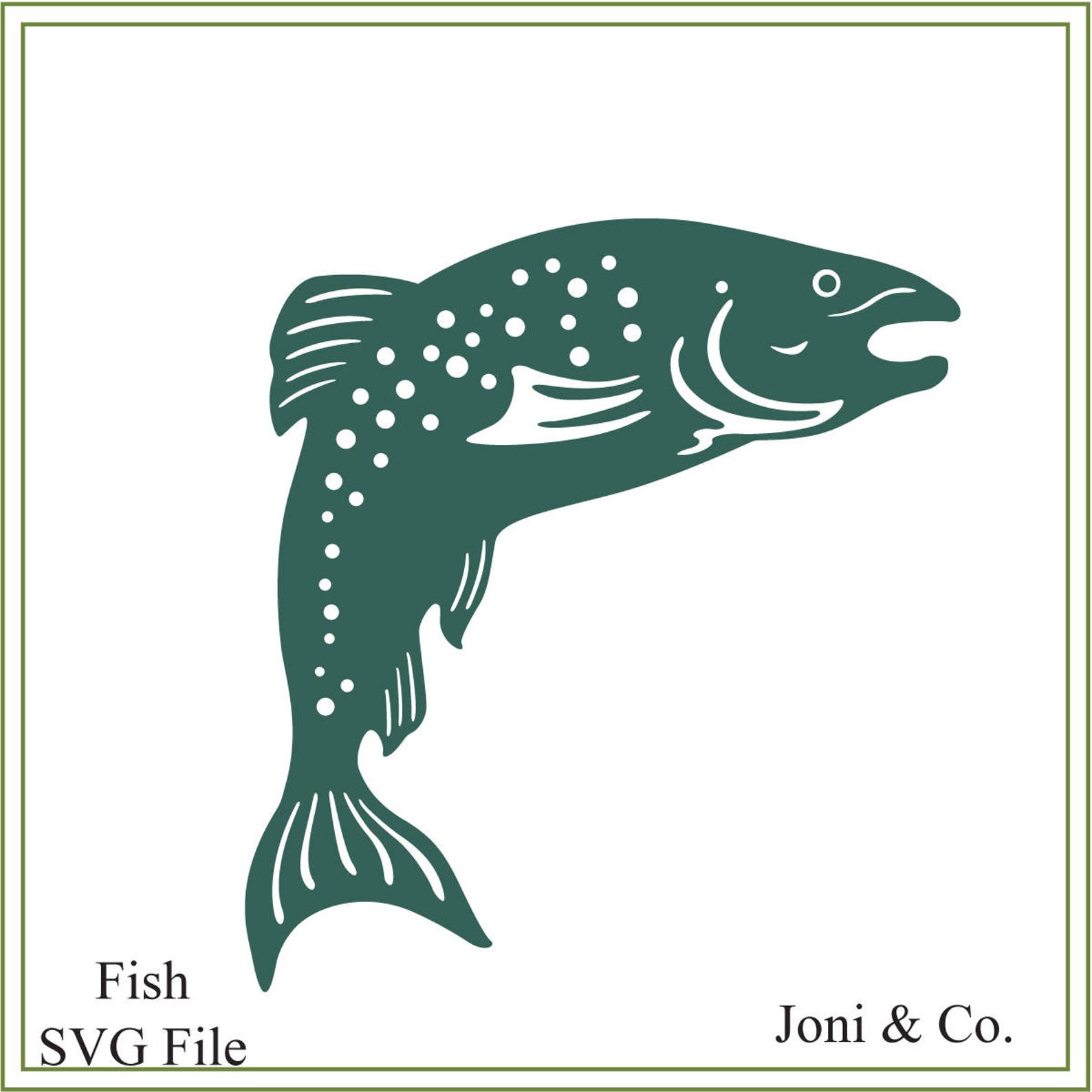Fish Svg, Wildlife Svg, Trout Svg, Printable, Vinyl, Greeting Cards ...