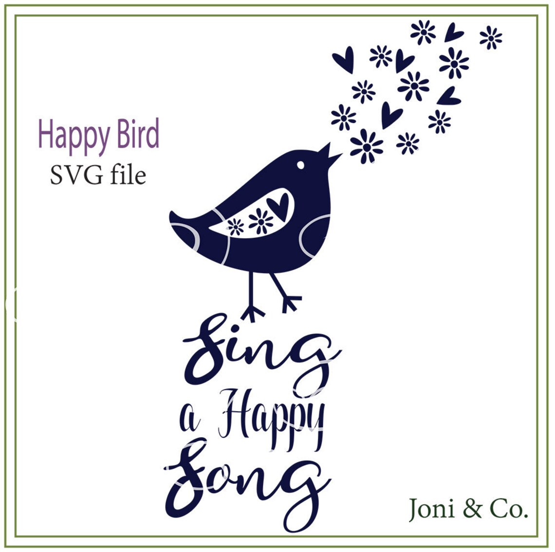 Happy Bird Instant Download Bird svg Children's room | Etsy