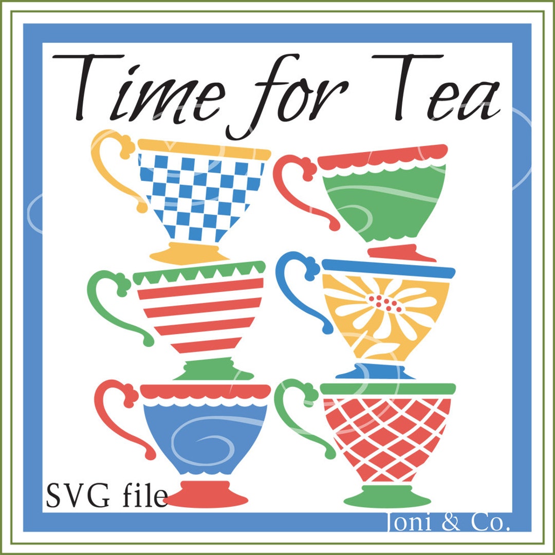 Tea Cups SVG File, Glass Block Design, Tea Svg, Kitchen Svg, Glass ...