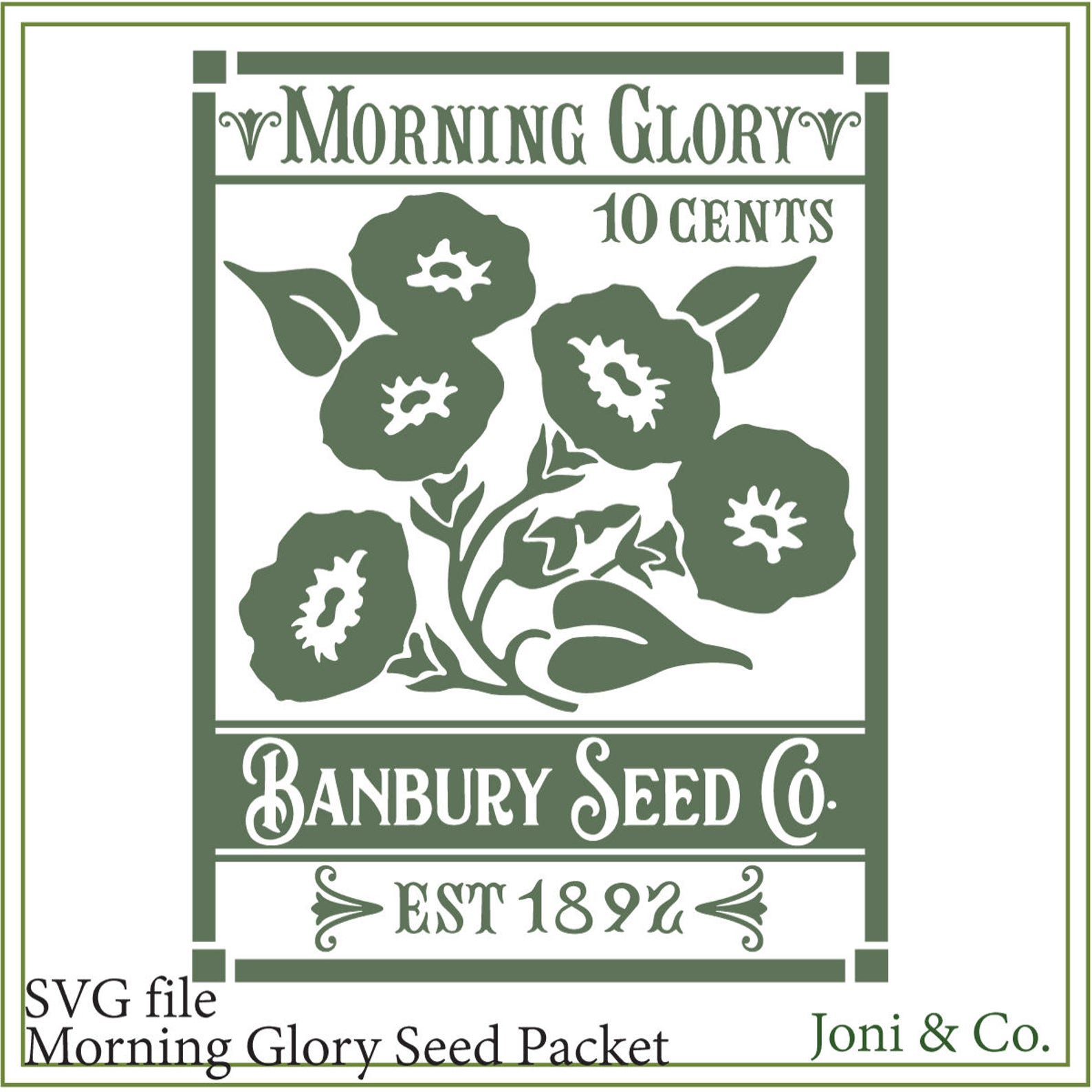 Garden SVG Morning Glory Seed Packet Svg Garden Printable - Etsy