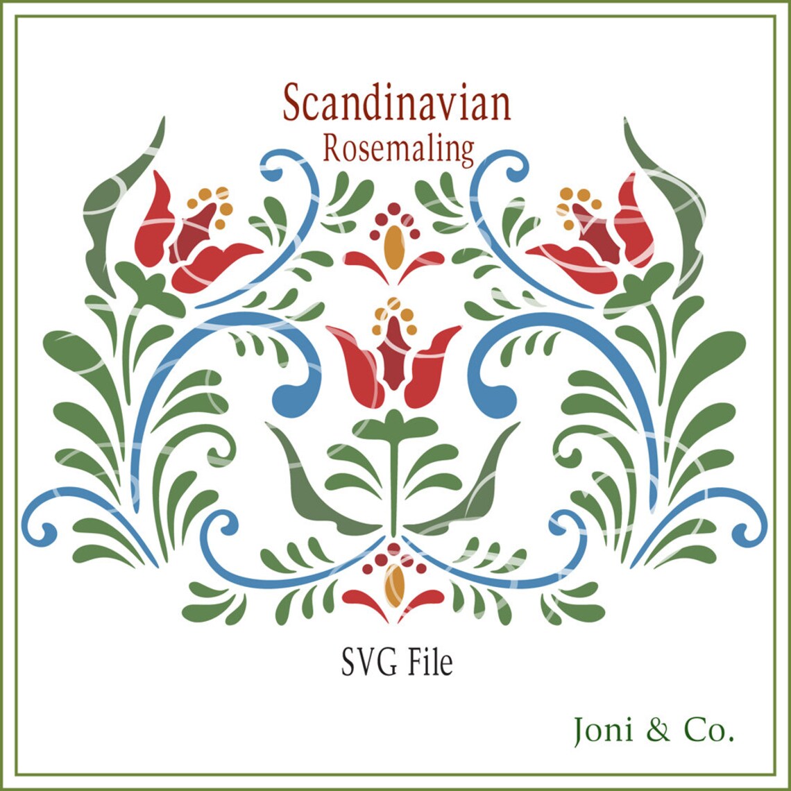Scandinavian SVG File, Rosemaling, Swedish Folk Art Svg, Vinyl Cutting ...