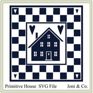 Primitive House SVG File Download, Primitive SVG, Glass Block Design ...