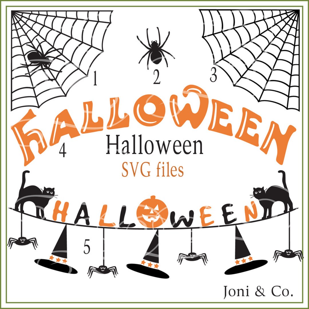 Halloween SVG, Spider Webs, Hats, Pumpkin, Vinyl Cutting, Scrapbook ...